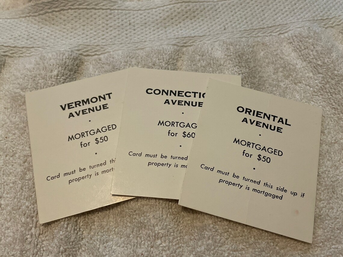 Vintage Monopoly Game Cards - Etsy