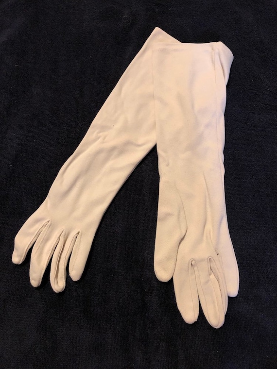 Beige Elbow Length Gloves - Etsy