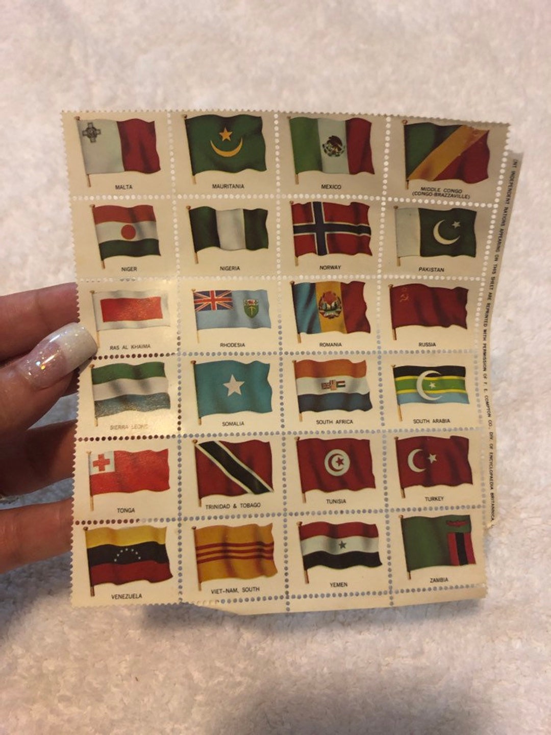 National Flags Stamp Sheet - Etsy