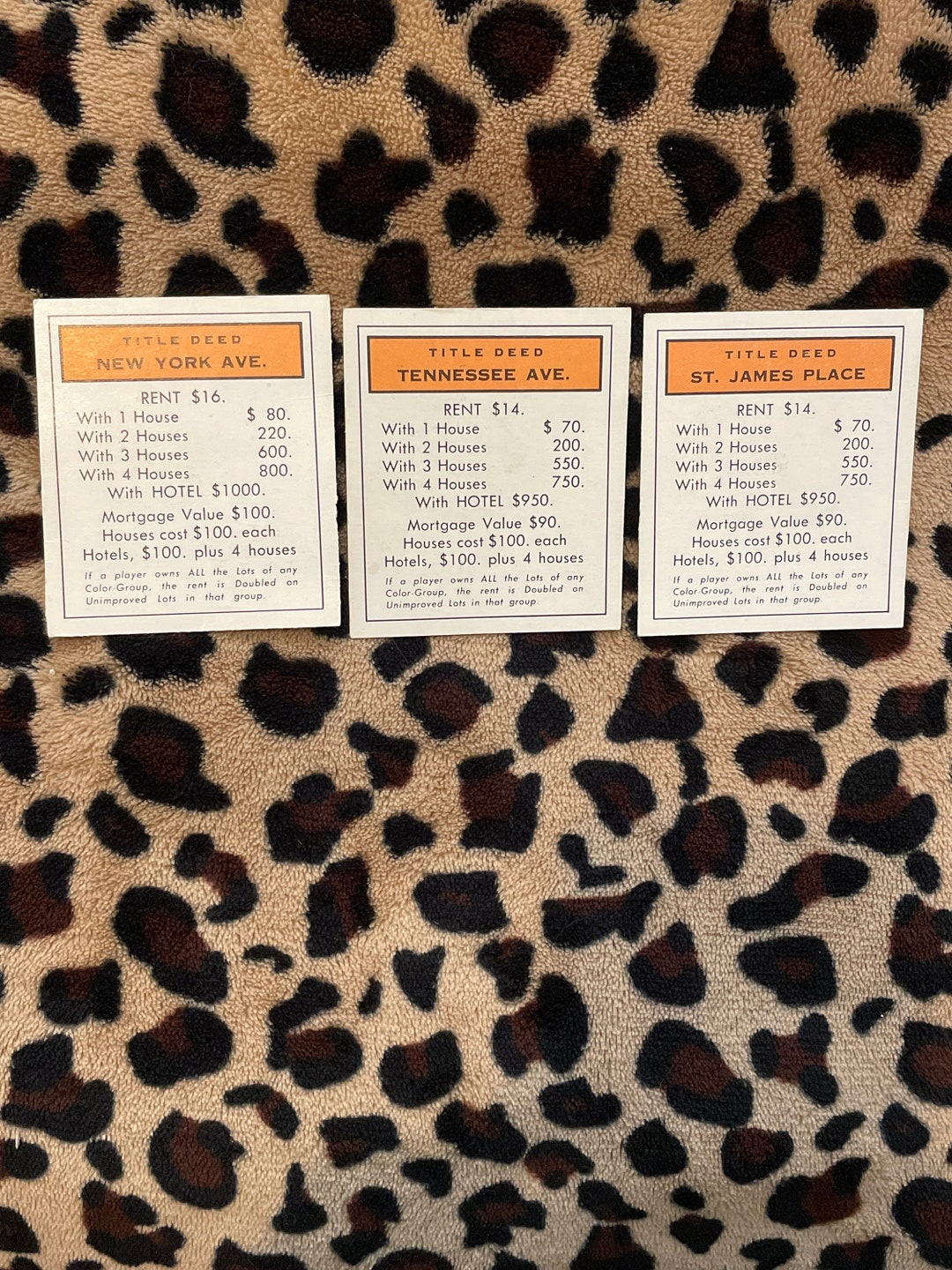 1961 Monopoly Game Cards - Etsy