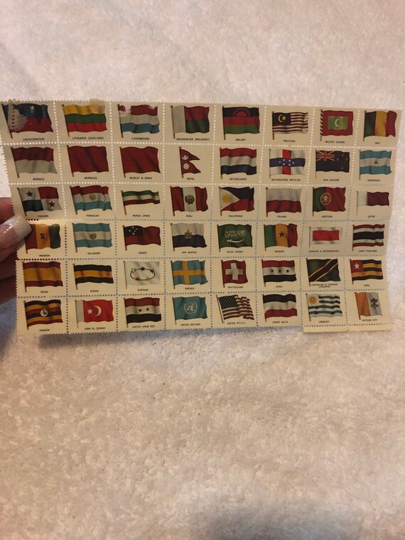 National Flags Stamp Sheet | Etsy
