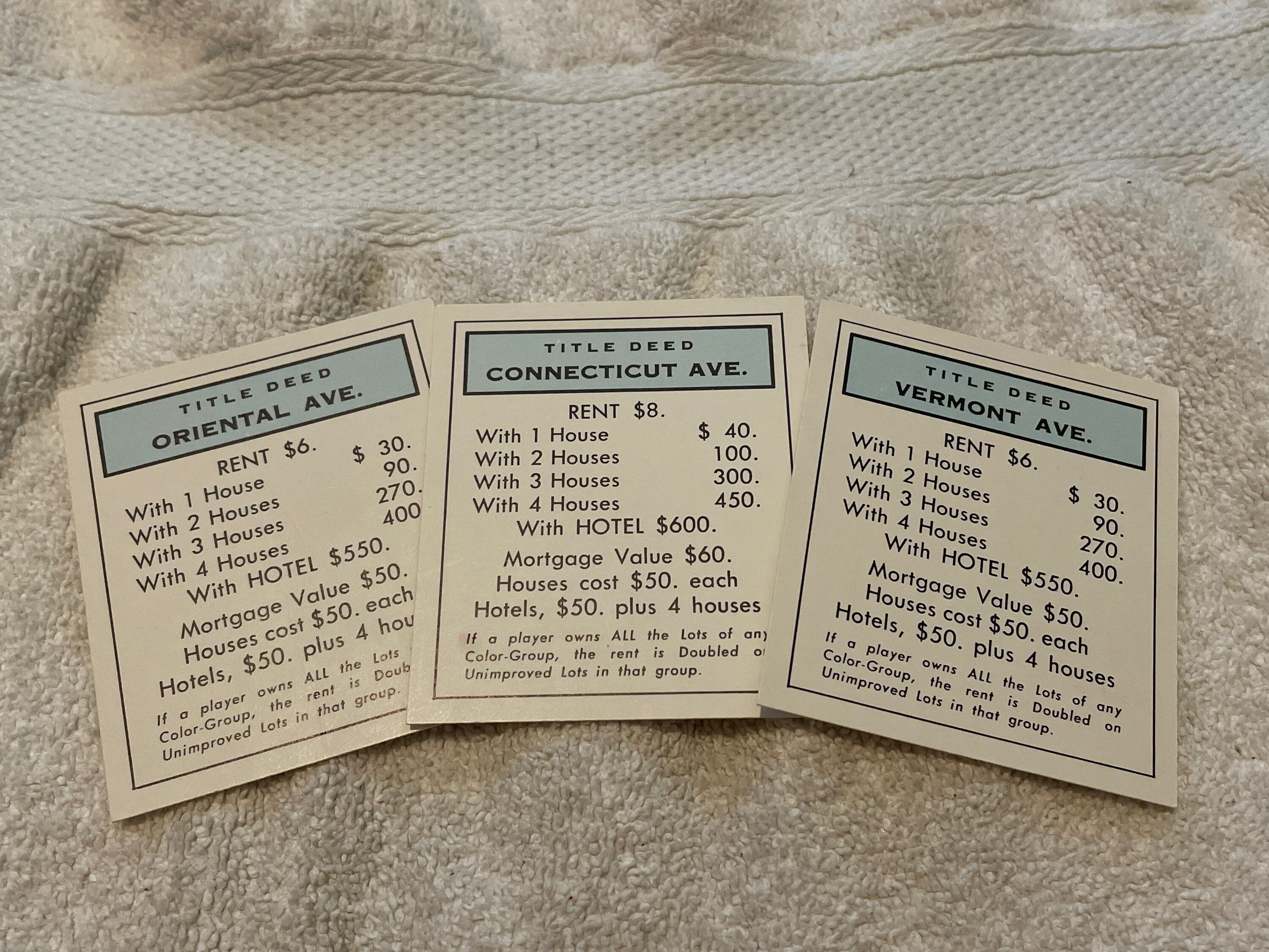 Vintage Monopoly Game Cards - Etsy