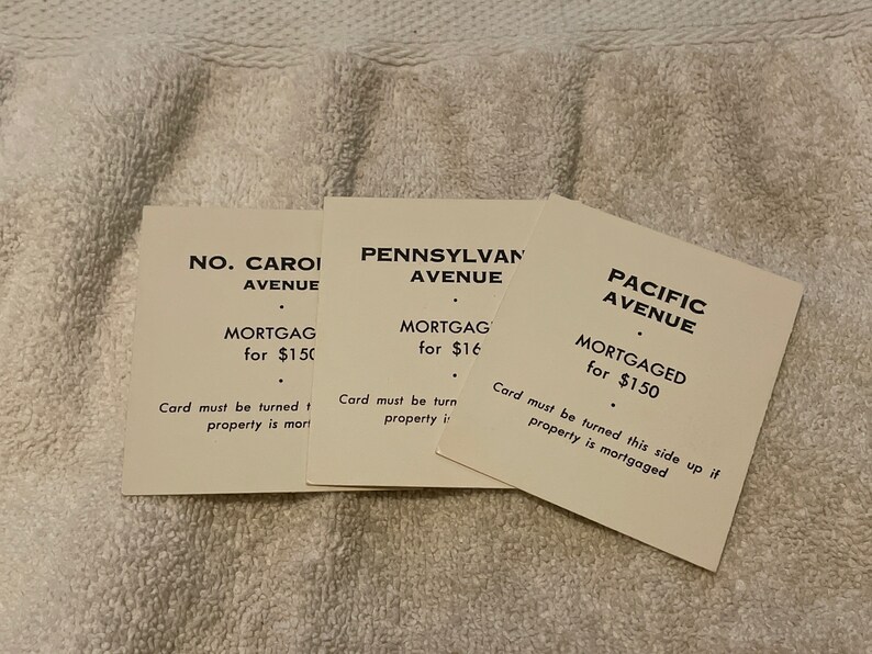 Vintage Monopoly Game Cards | Etsy