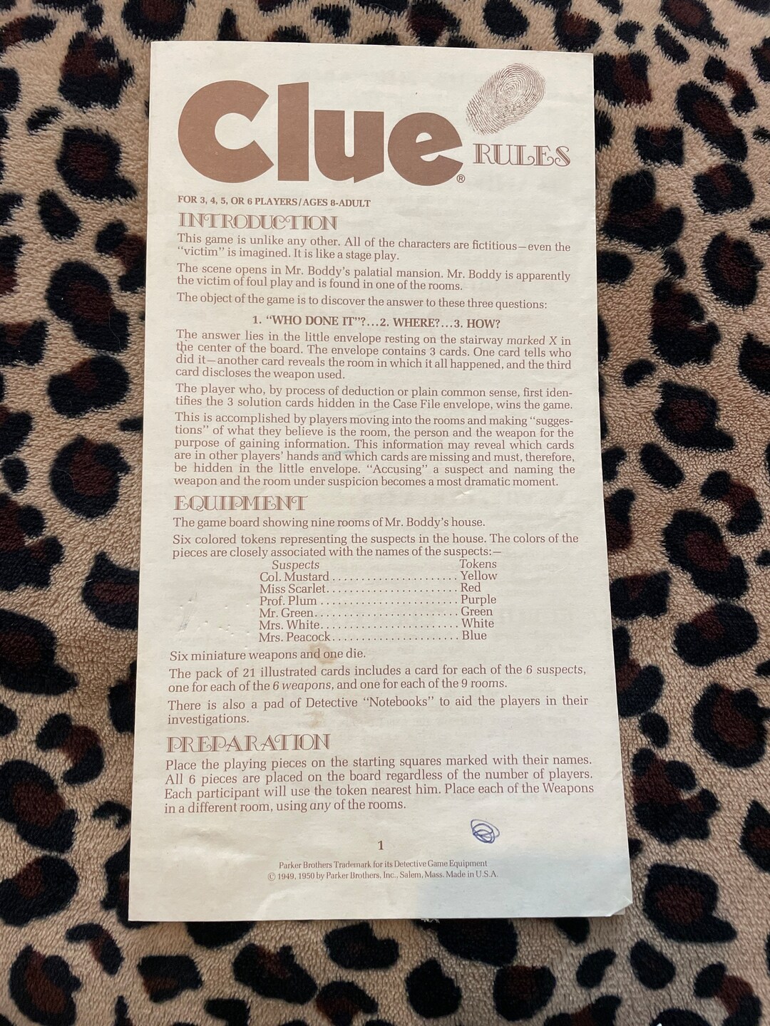 1972 Clue Instructions - Etsy