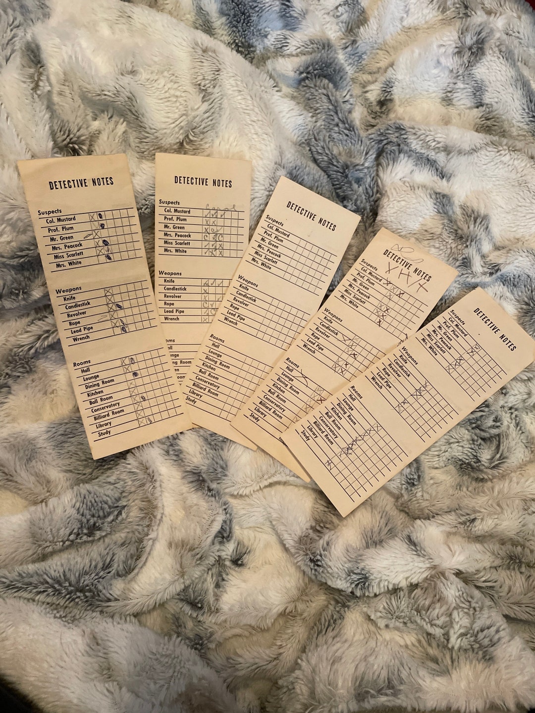 1950 Clue Detective Notes - Etsy