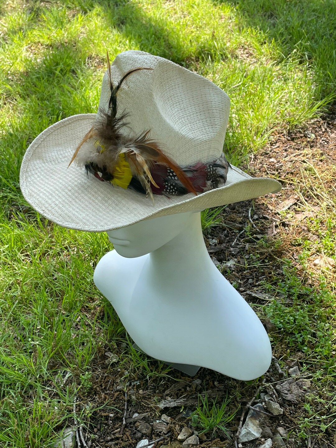 Vintage Straw Cowboy Hat - Etsy