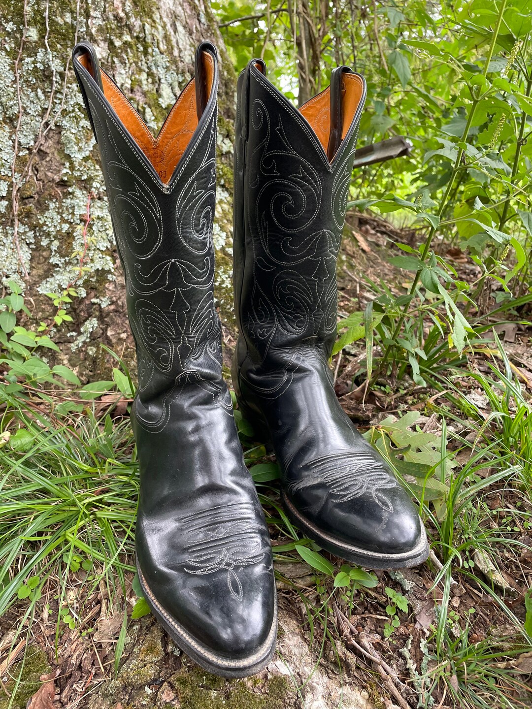 Justin Cowboy Boots - Etsy