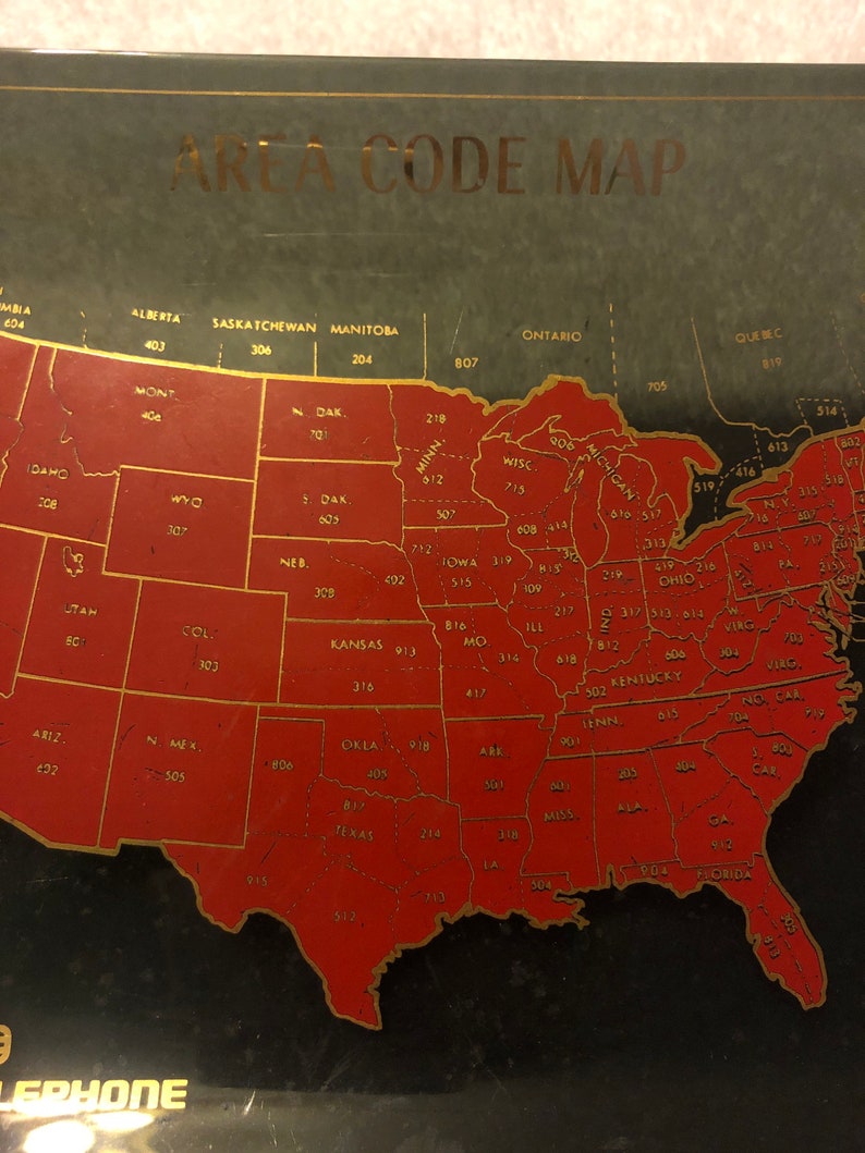 GTE General Telephone Area Code Map Vintage Tray | Etsy