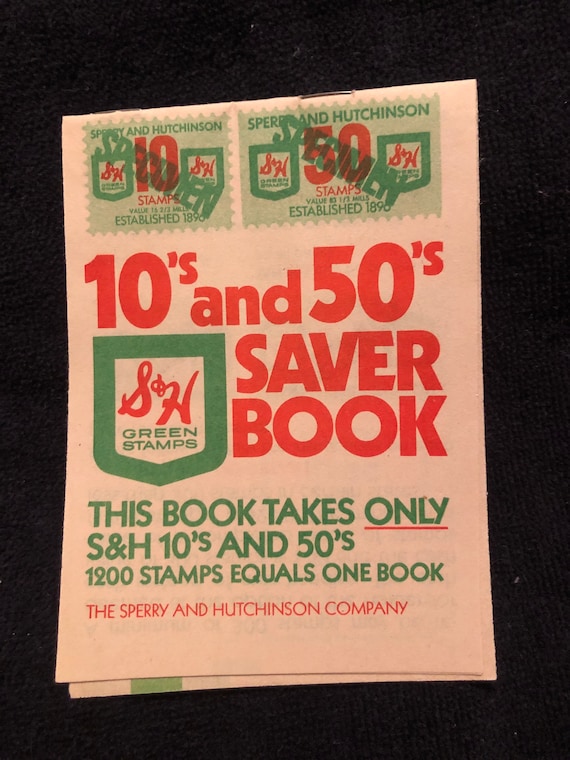 S and H Green Stamps 10s and 50s Saver Book | Etsy
