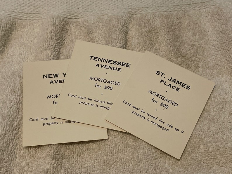 Vintage Monopoly Game Cards - Etsy