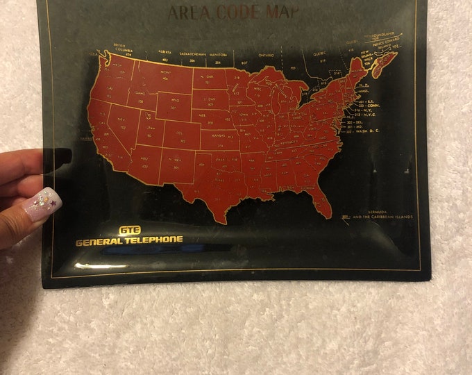 GTE General Telephone Area Code Map Vintage Tray - Etsy