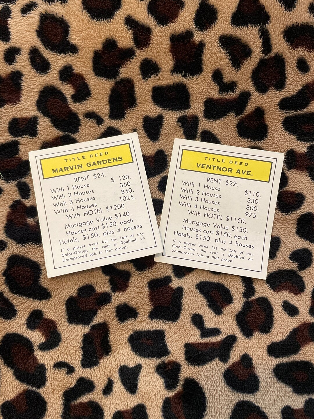1961 Monopoly Game Cards - Etsy