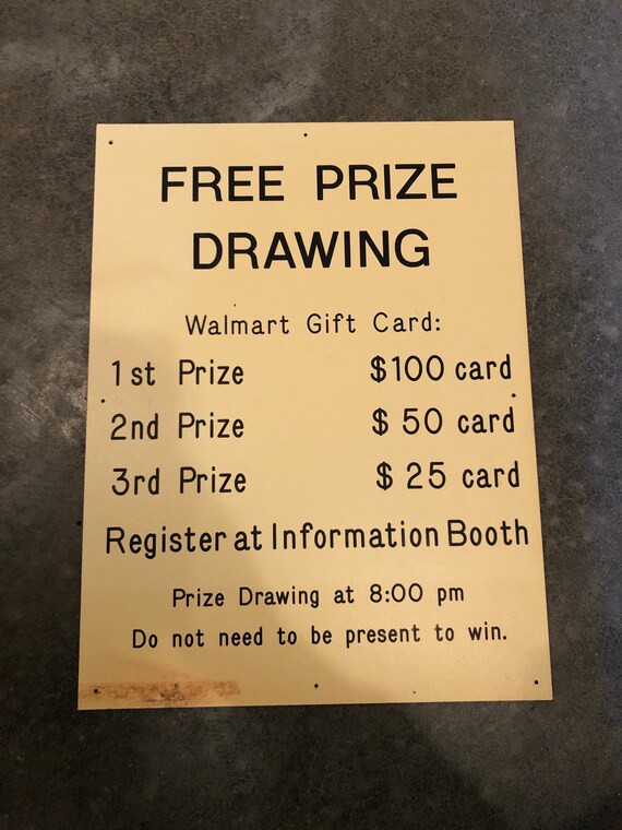 Free Prize Drawing Sign - Etsy