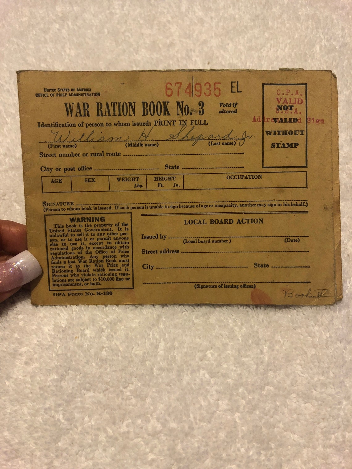 War Ration Book Three - Etsy