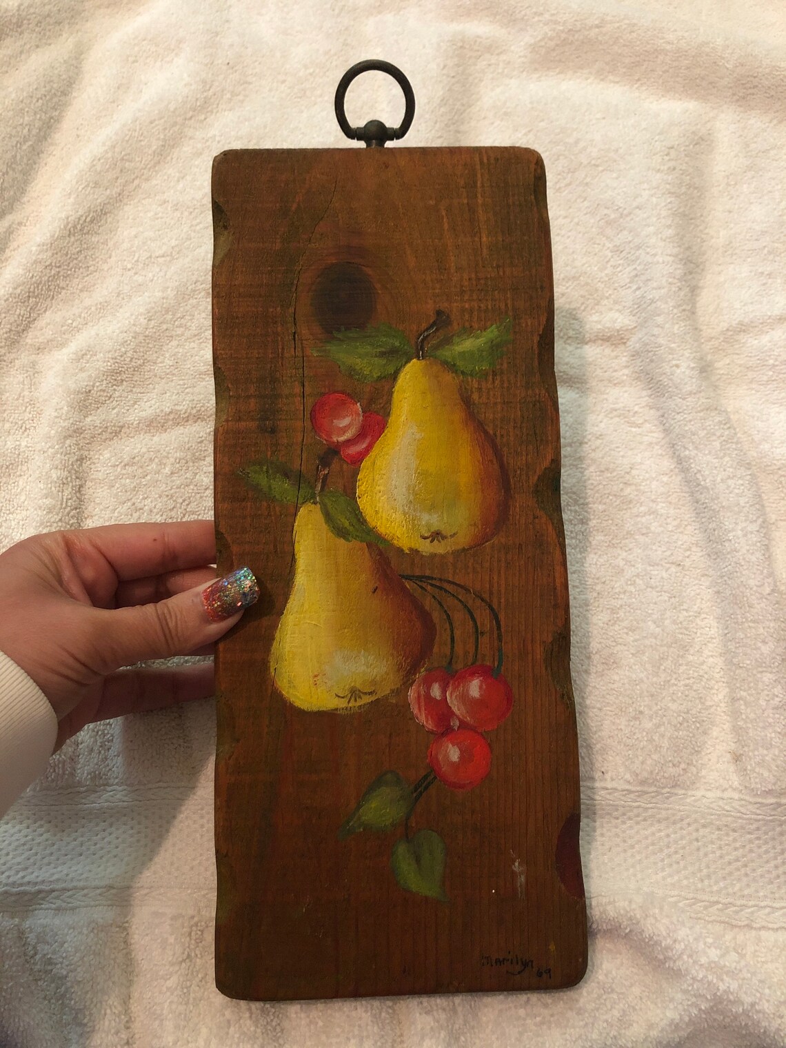 Hand Painted Pear Wall Art | Etsy
