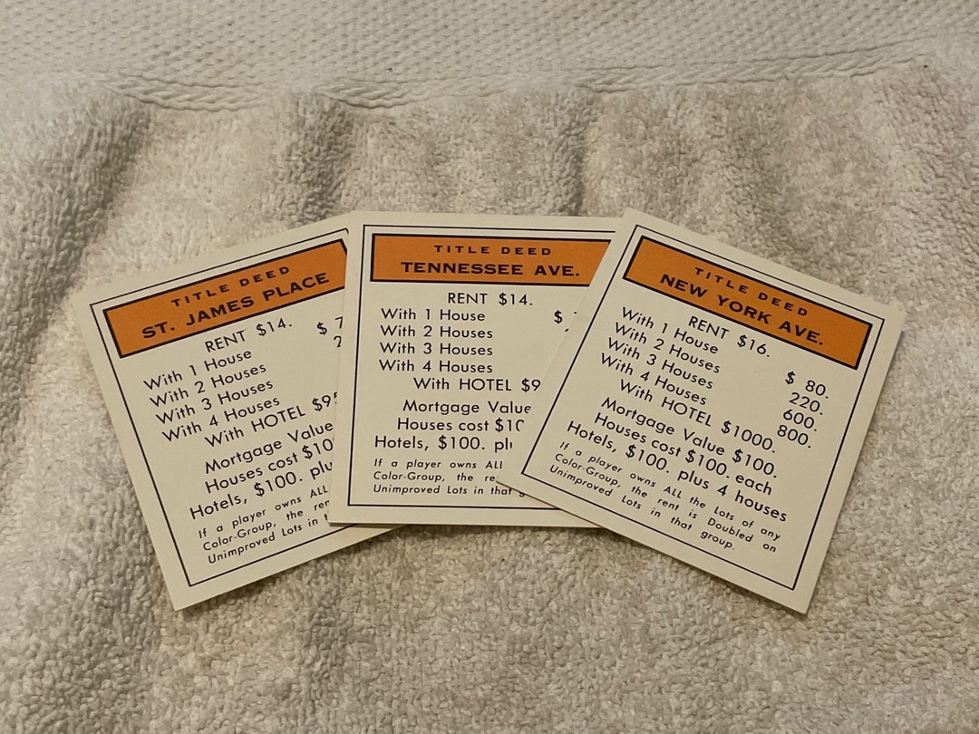 Vintage Monopoly Game Cards - Etsy