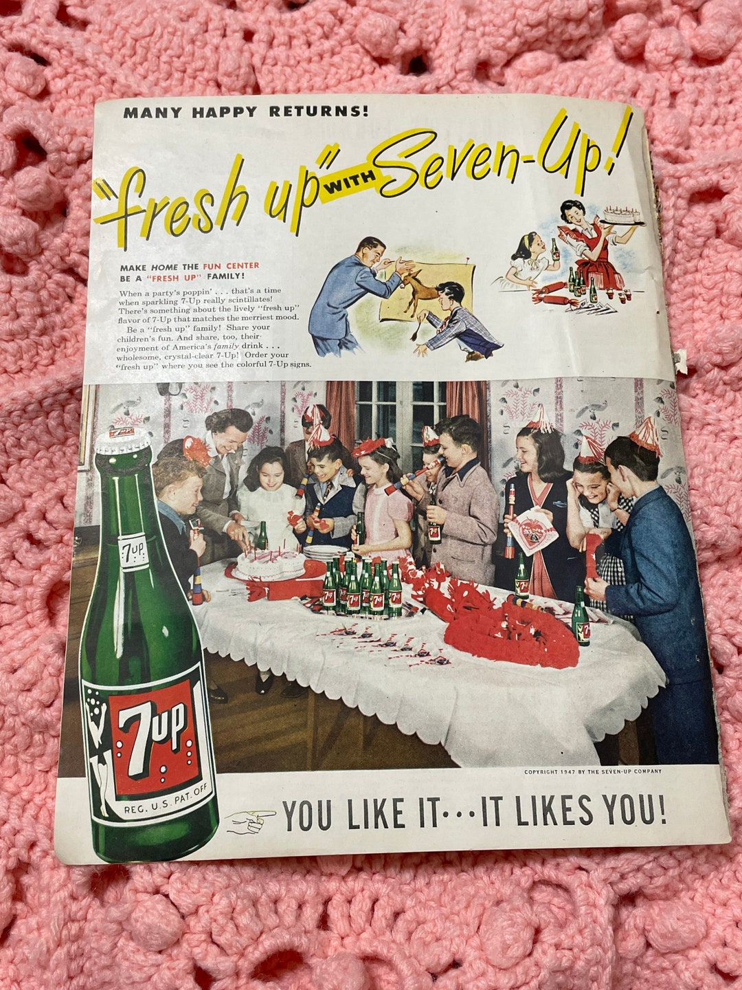 Vintage 7up Ad Page - Etsy