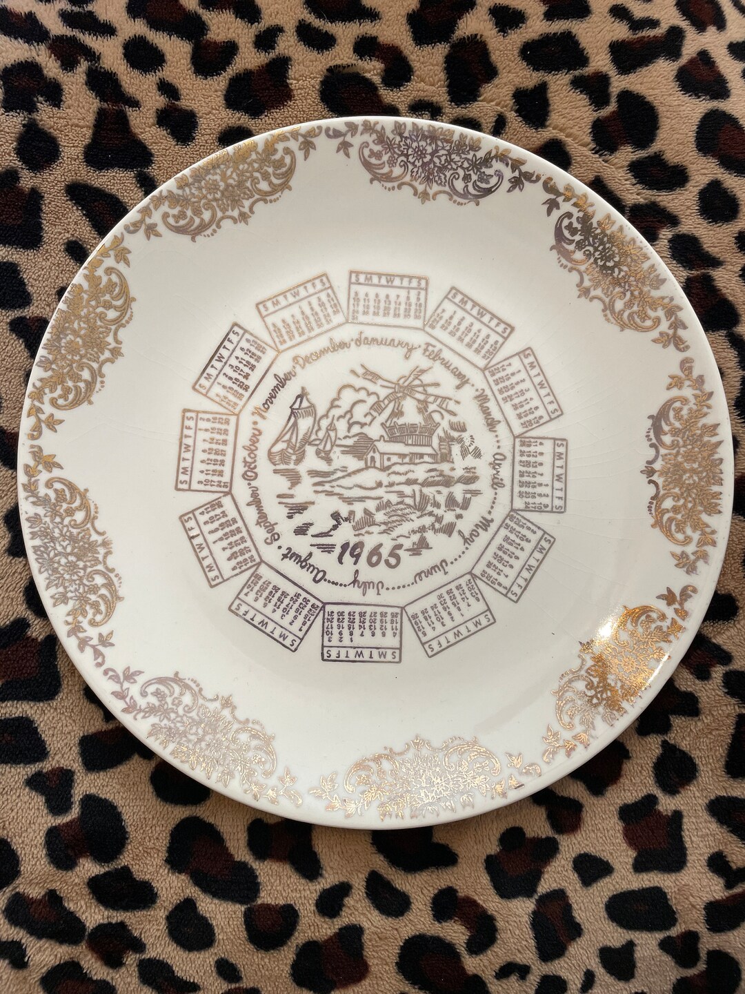 1965 Calendar Plate - Etsy