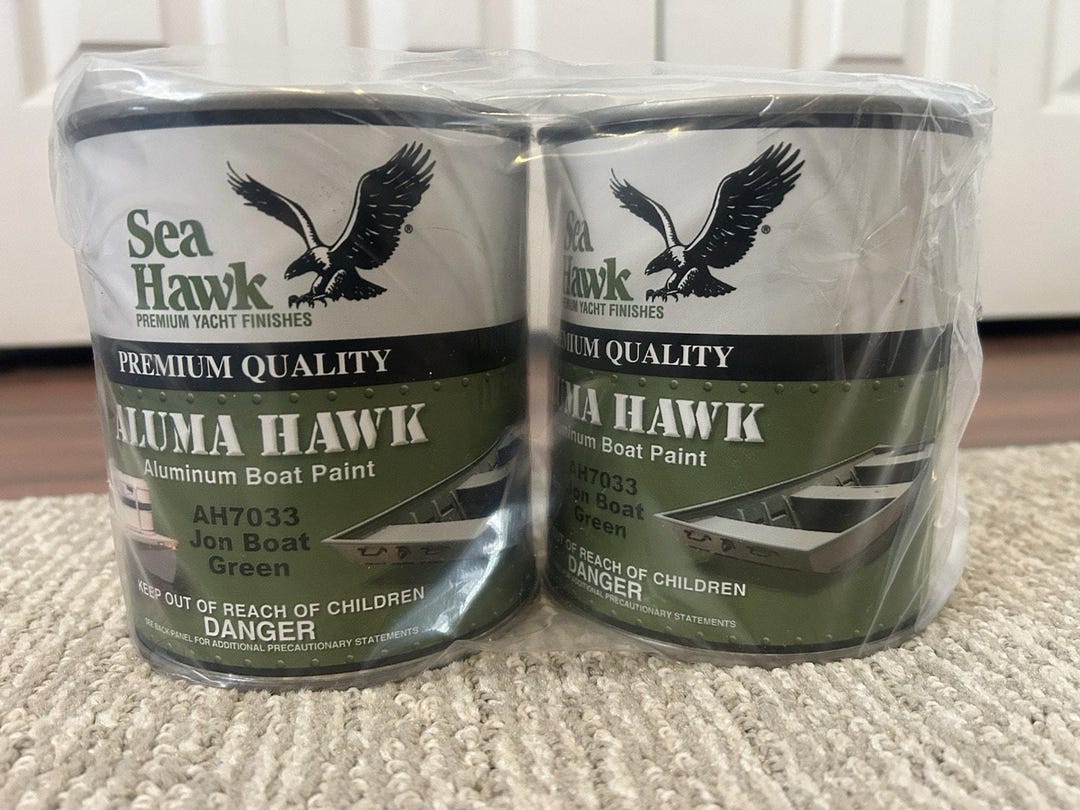 SEA HAWK PAINTS Aluma Hawk Aluminum Boat Paint Jon Boat Green Qt Pack ...