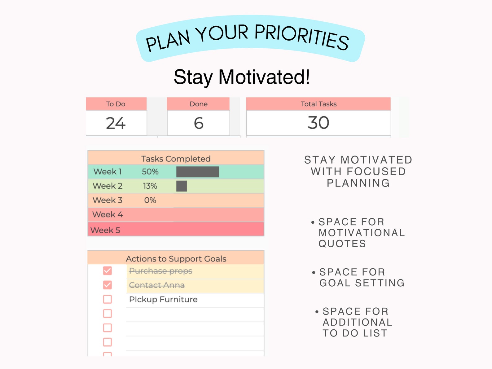 Digital Monthly Calendar 2025 Task Planner Google Sheets Editable ...