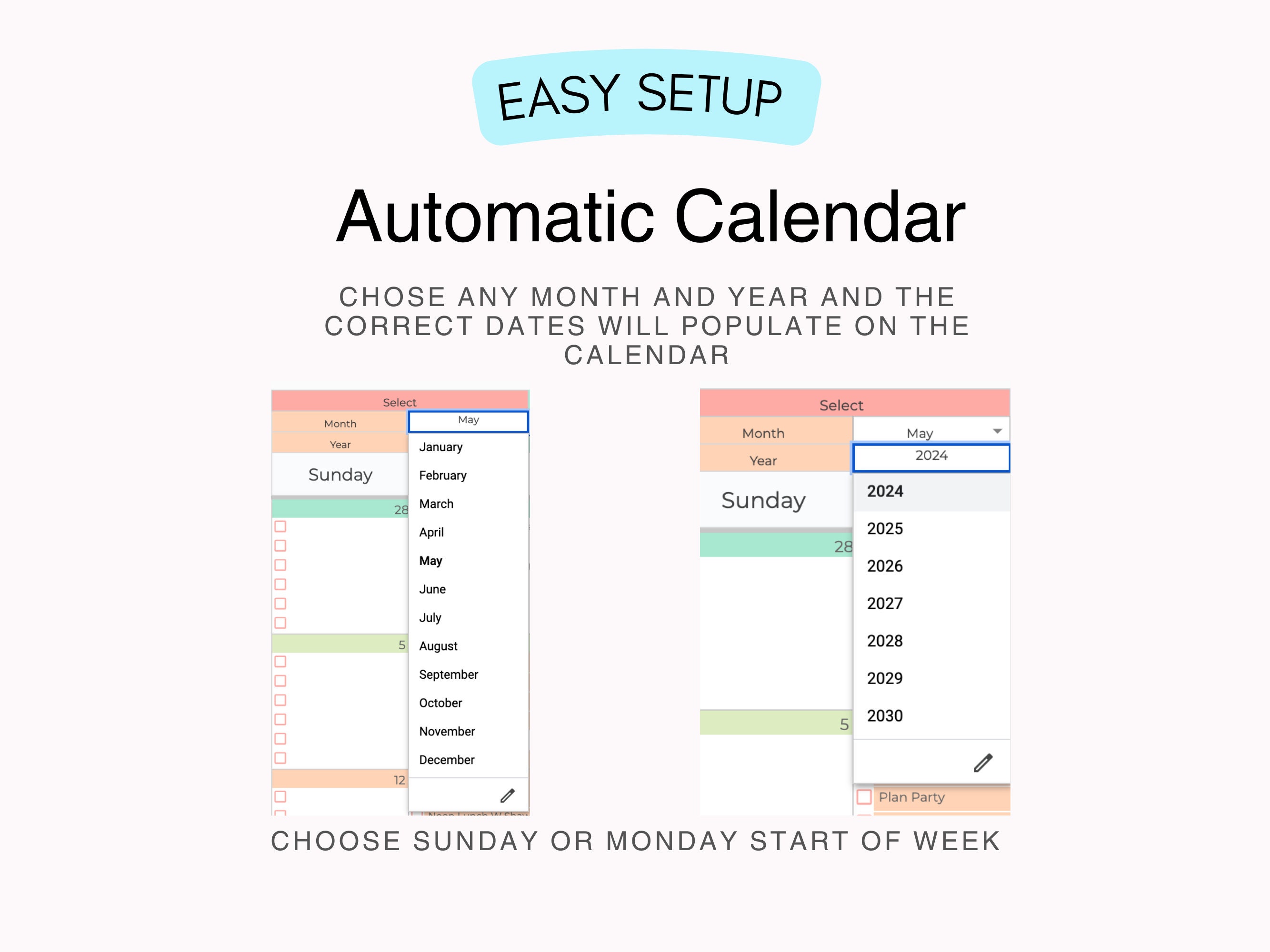 Digital Monthly Calendar 2025 Task Planner Google Sheets Editable ...