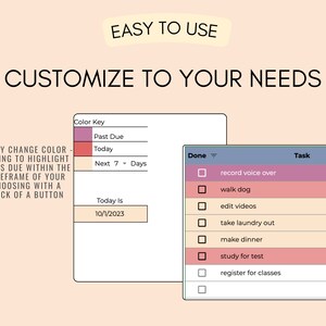 Simple to Do List Task Checklist Daily Planner Google Sheets Task ...