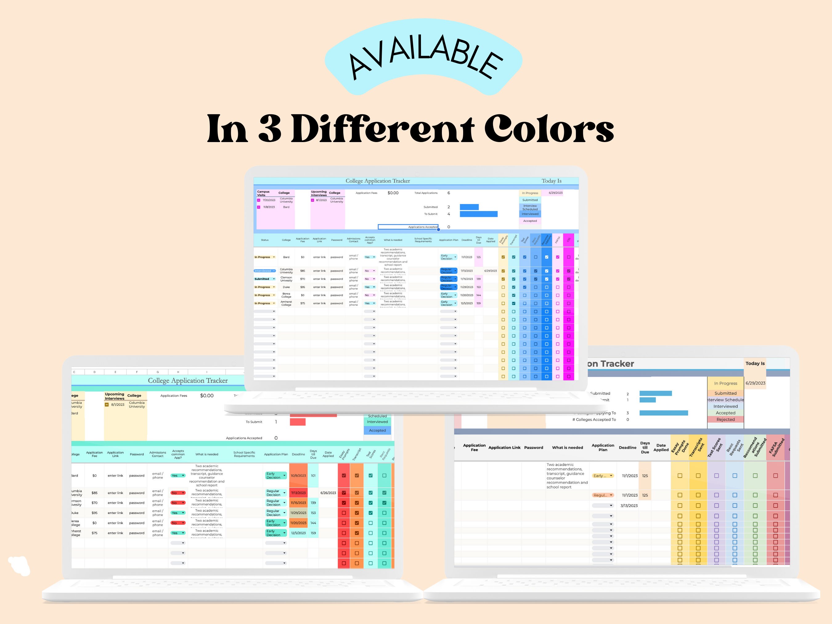 College Application Tracker College to Do List Organizer ADHD Student ...