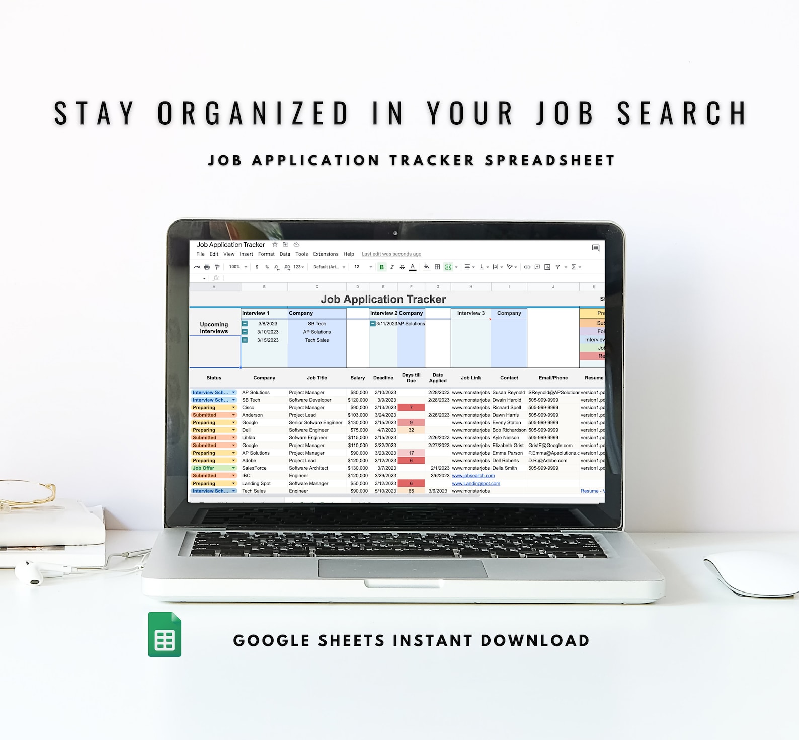 Job Application Tracker, Job Application Planner, Job Search Organizer ...