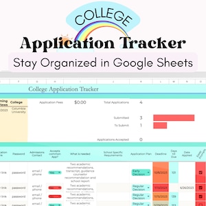 College Application Planner School Tracker Highschool Student Planner ...