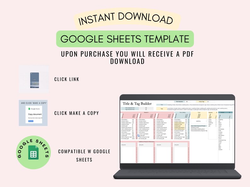 Etsy SEO Tags Planner Keyword Research Organizer for Ranking High in ...