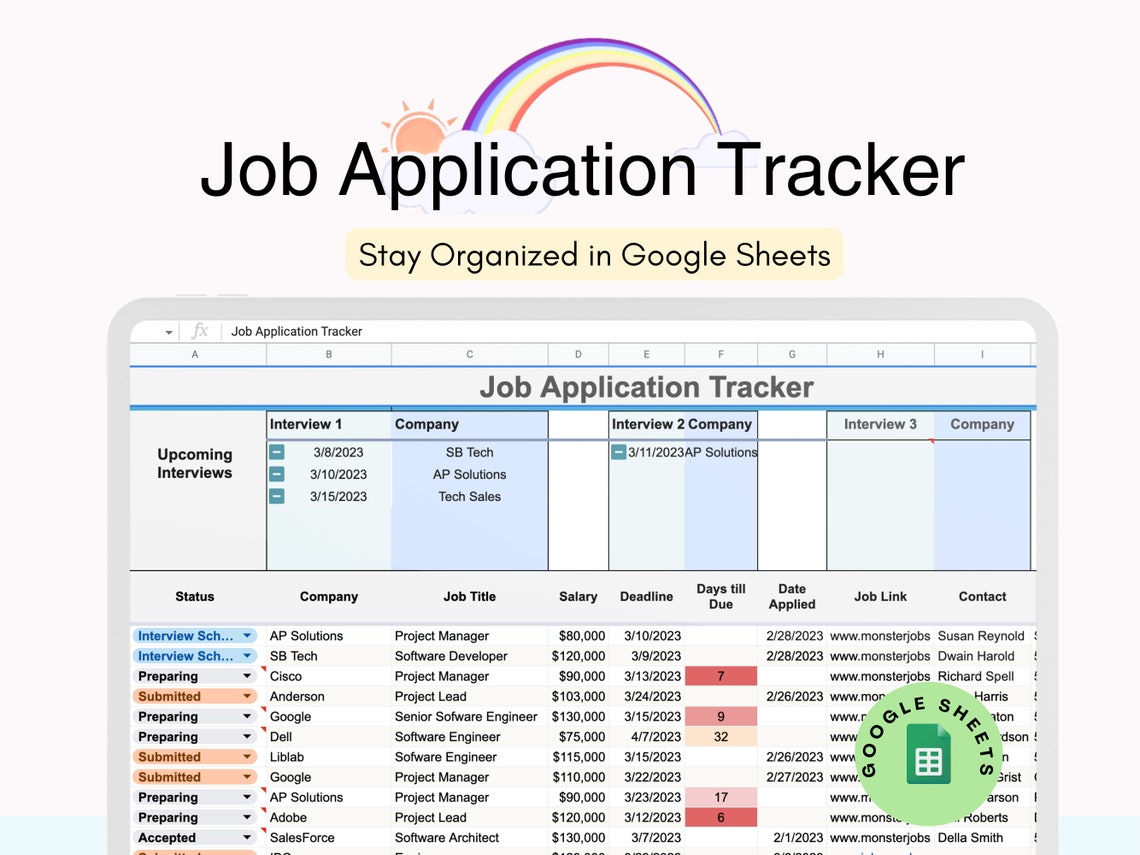 Job Application Tracker, Job Application Planner, Job Search Organizer ...