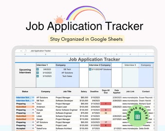 Job Application Tracker, Digital Job Search Tracker, Job Hunt Planner ...