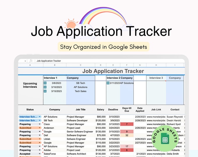 Job Application Tracker, Job Application Planner, Job Search Organizer ...