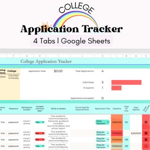 College Application Planner School Tracker Highschool Student Planner ...