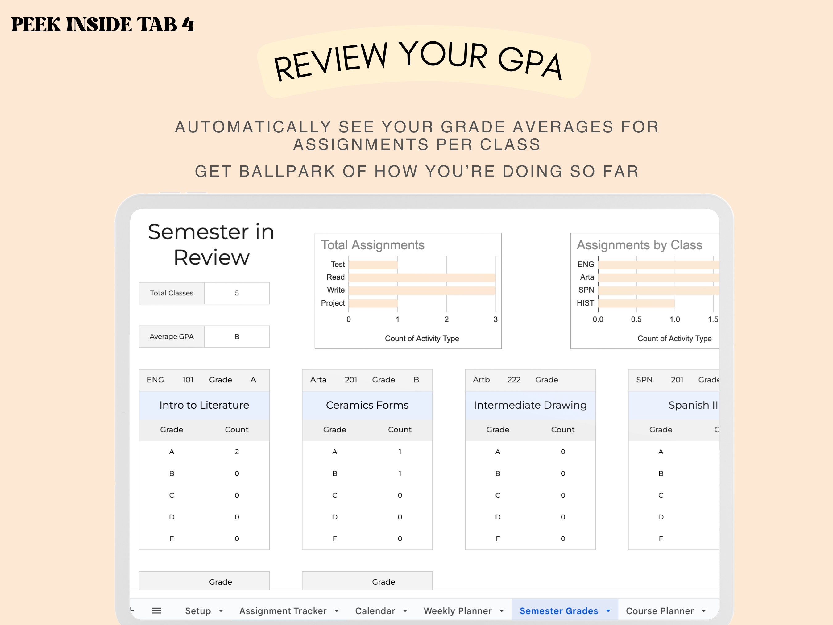 Academic Planner School Assignment Tracker Google Sheets ADHD Student ...