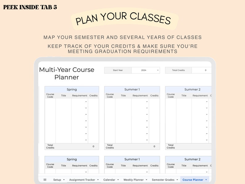 Academic Planner School Assignment Tracker Google Sheets ADHD Student ...