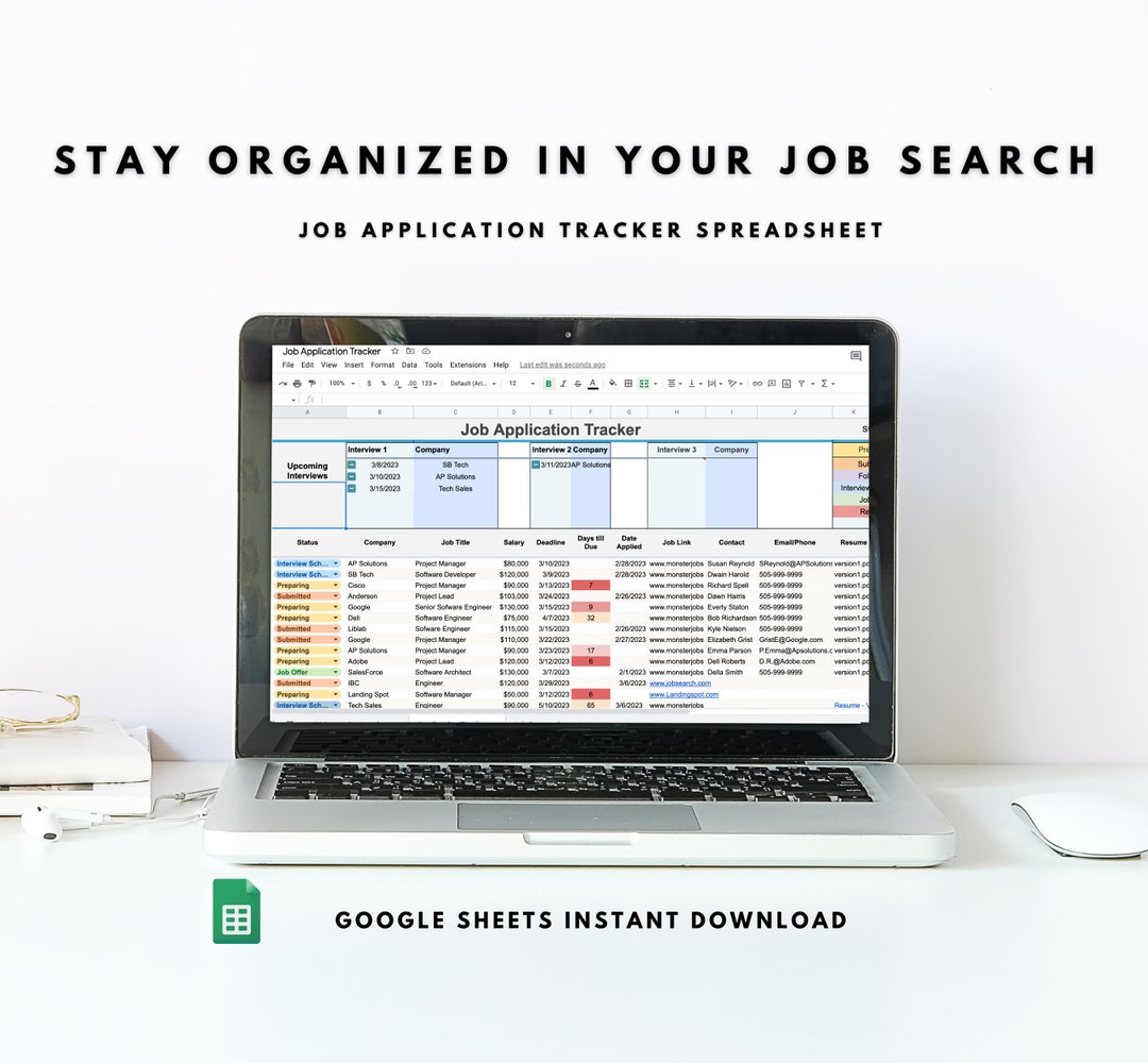 Job Application Tracker, Job Application Planner, Job Search Organizer ...