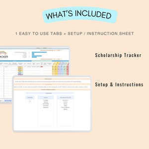 Scholarship Tracker Google Sheets College Planning Spreadsheet School ...