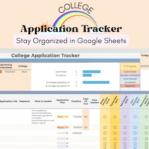 College Application Tracker College to Do List Organizer ADHD Student ...