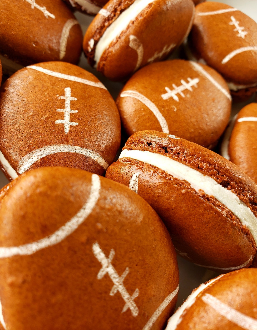 12 Football French Macarons,sport Cookies,baby Shower Macaroons,wedding ...