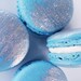 12 Baby Blue Silver Brushed French Macarons-baby Shower,wedding Favor ...