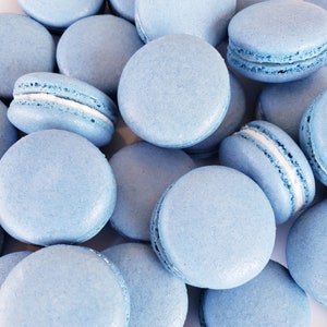 12 Cerulean Blue Madagascar Vanilla Macarons-baby Boy Shower, Gluten ...