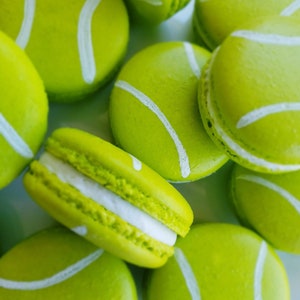 12 Tennis Ball French Macarons,sport Cookies,baby Shower Macaroons ...