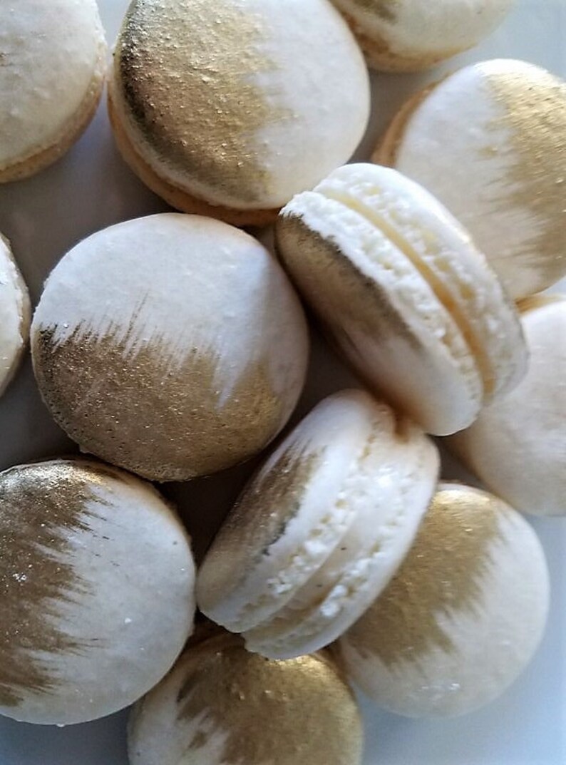 12 Gold Star French Macarons-twinkle Baby Shower Wedding - Etsy