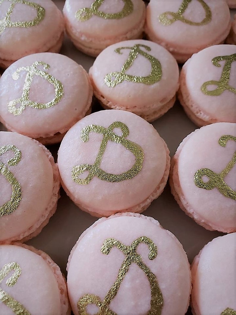 12 Gourmet French Macarons With Handpainted Initial Letters or - Etsy