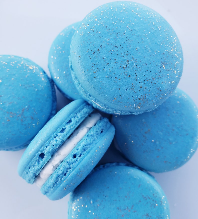 12 Baby Blue Color Madagascar Bourbon Vanilla Macarons Gold - Etsy
