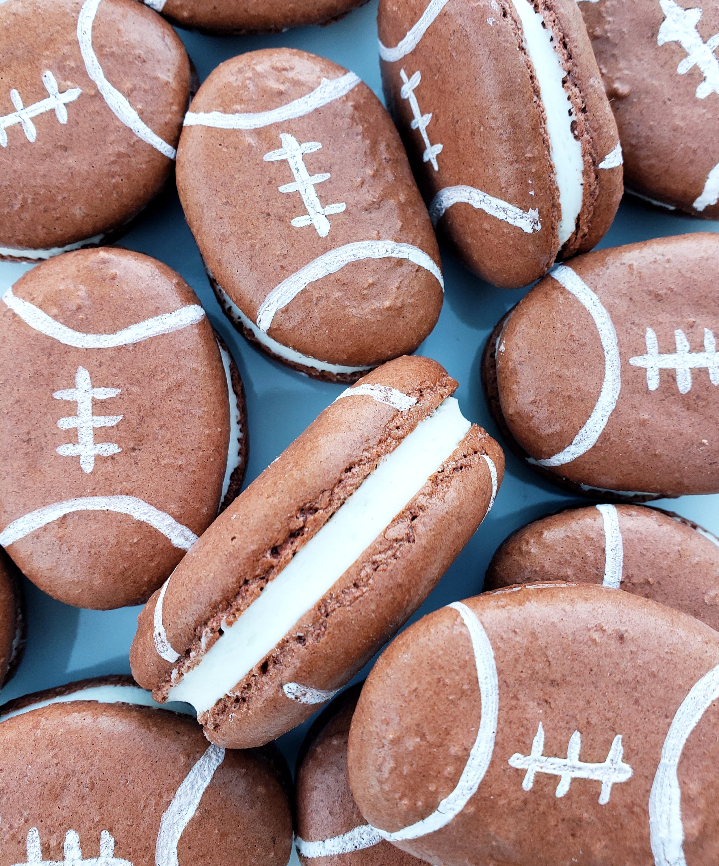 12 Football French Macaronssport cookiesbaby shower | Etsy