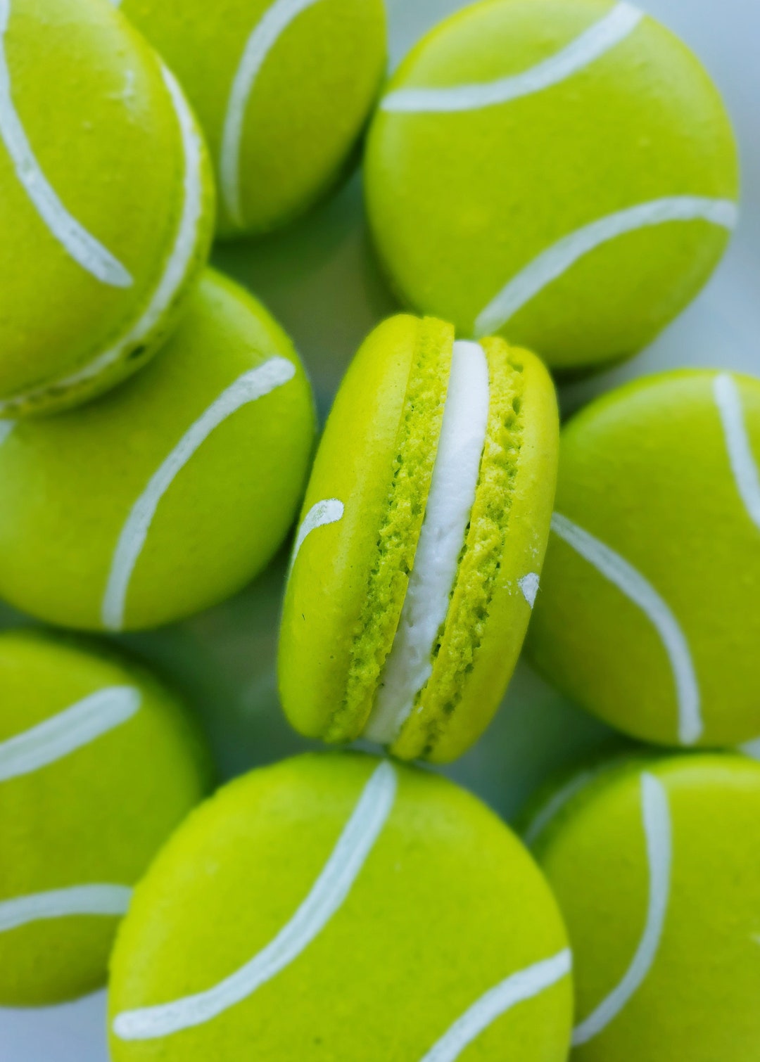 12 Tennis Ball French Macarons,sport Cookies,baby Shower Macaroons ...