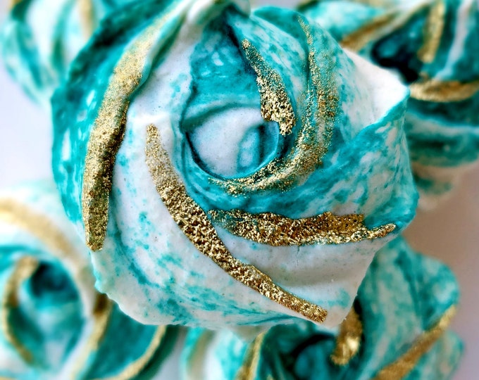 12 Rosette French Macarons Gold Color on Them,rosa,girl,baby Shower ...