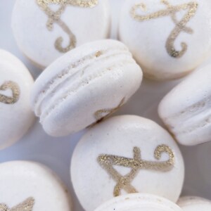 12 Gourmet French Macarons With Handpainted Initial Letters,baby Shower ...